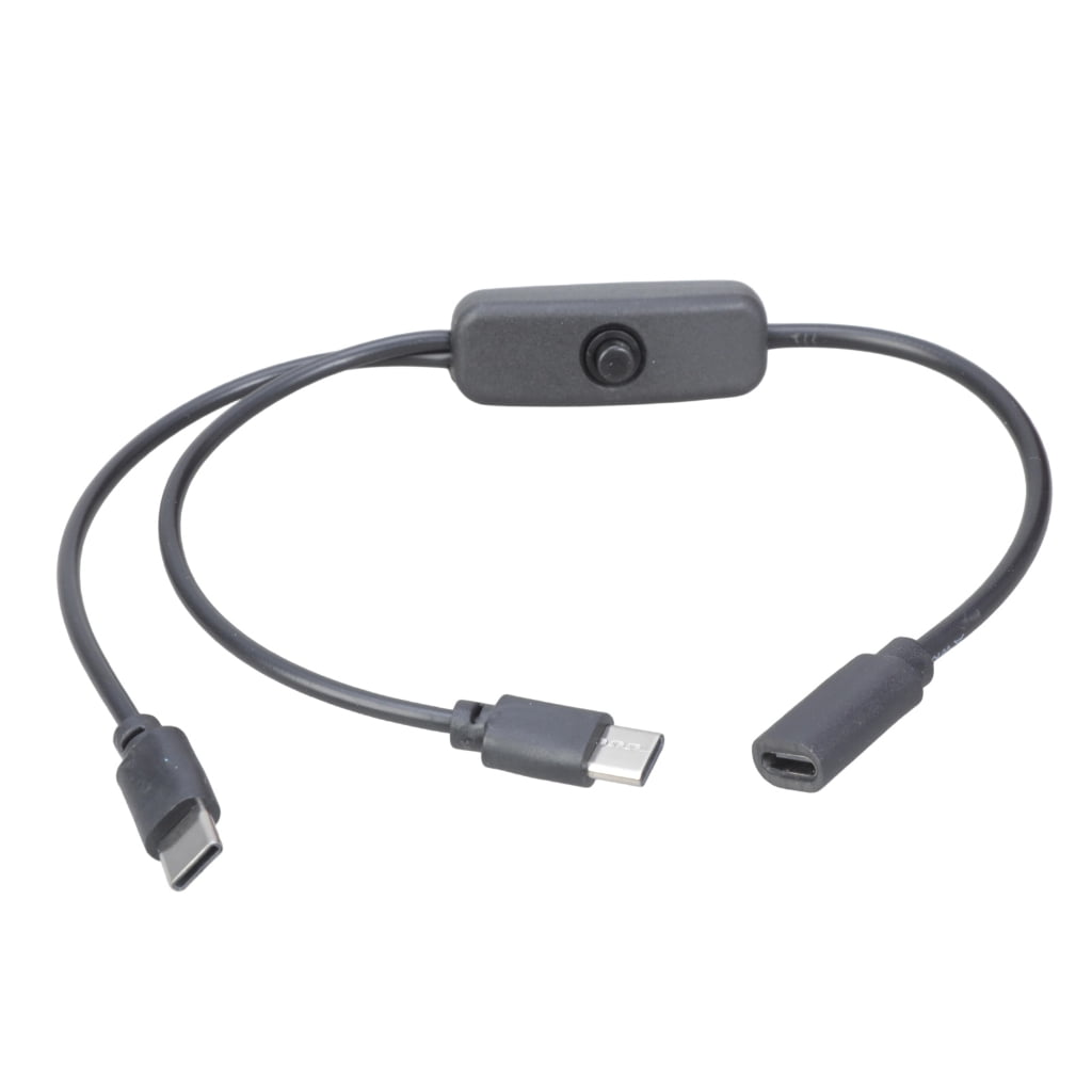 2 Port Type C Charger Cable switches Button USB C Charger Extension ...