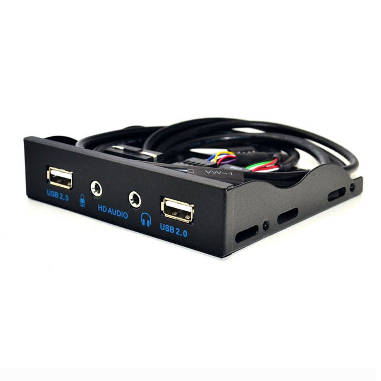 2 Port USB 2.0 HUB Splitter 3.5In Floppy Bay HD Audio 3.5mm Earphone ...
