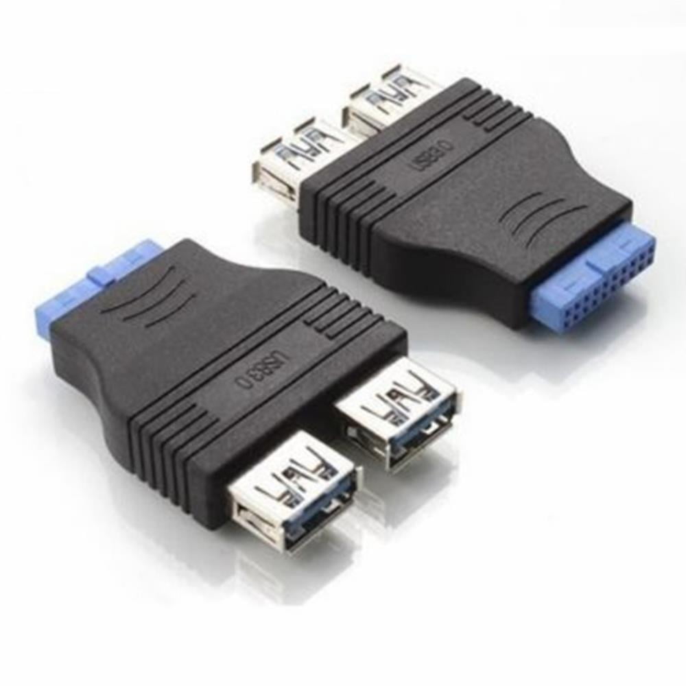 2-Port USB 3.0 SuperSpeed Female A to 20 PIN Female Adapter - Walmart.com