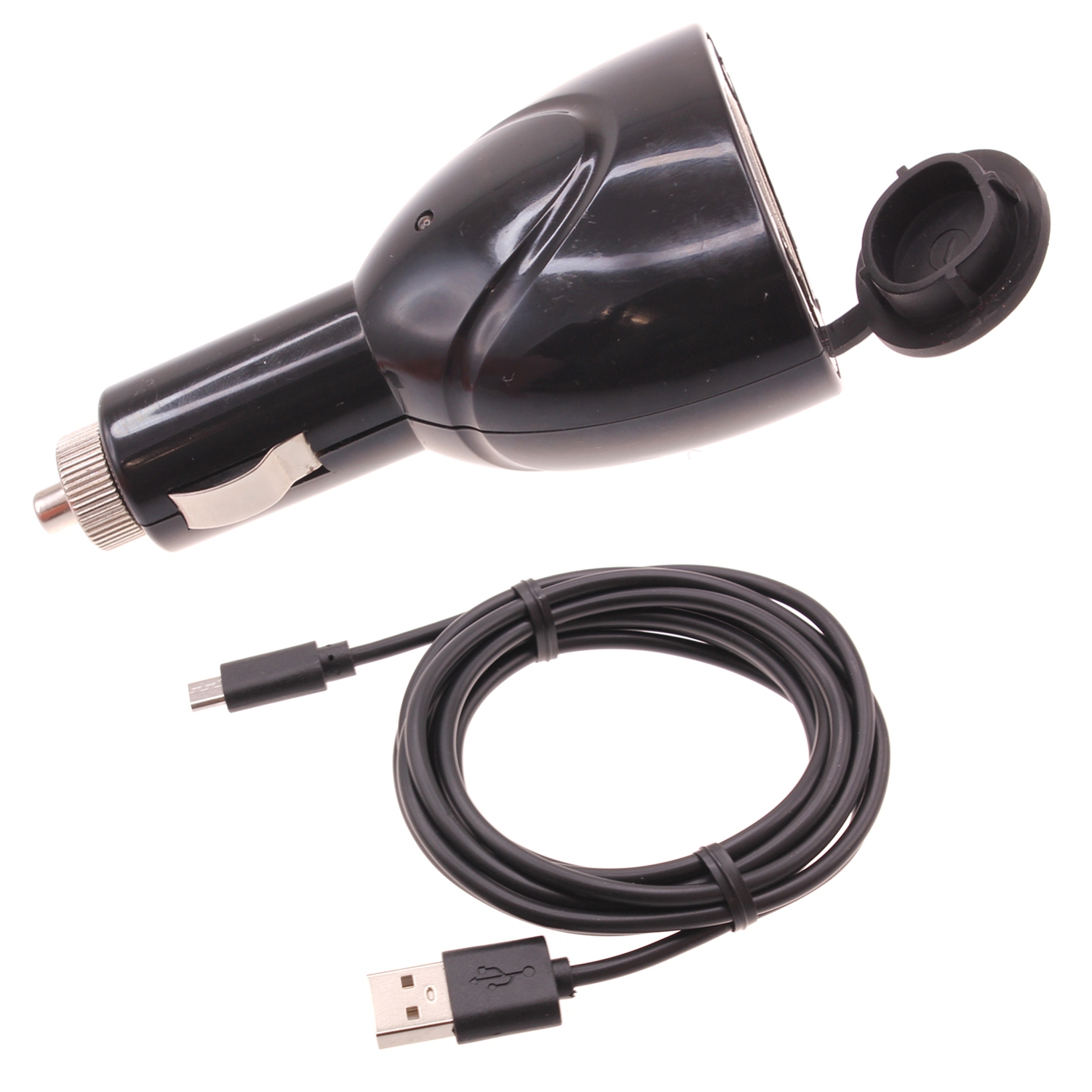 2-Port USB Car Charger 6ft Long Cable Power Cord DC Socket Adapter ...