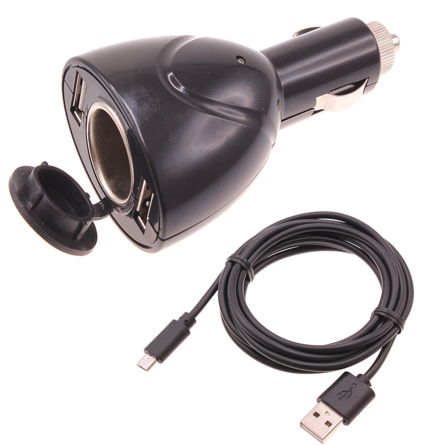 2-Port USB Car Charger 6ft Long Cable Power Cord DC Socket Adapter Micro-USB Z1V for Samsung ...