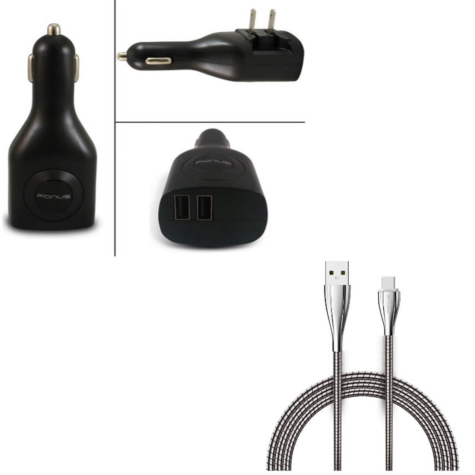 2-Port USB Car Home Charger w 6ft Metal USB Cable Q9V for Microsoft ...