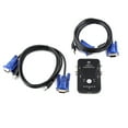 2 Port Usb Vga Kvm Switch Box And Cables For Computer Sharing Monitor