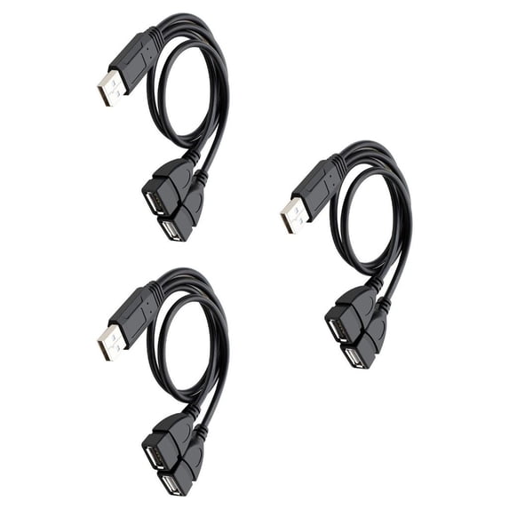 2 Port USB2.0 Splitter Cable USB Power Splitter Cable USB2.0 Male to 2 ...