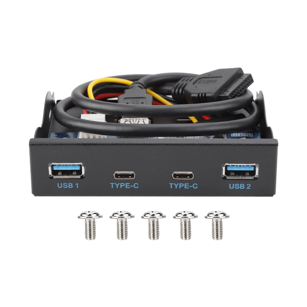 2-Port USB3.0 + 2-Port Type-C Floppy Drive Front Panel - Walmart.com