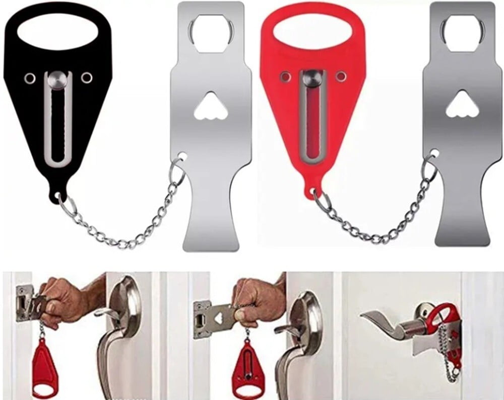 2 Portable Door Lock, Home Security Travel Lock, Safety & Privacy ...