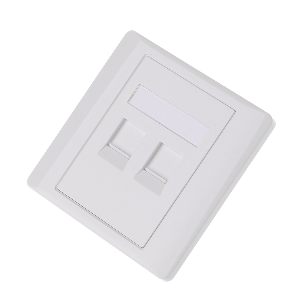 2 Ports CAT6 Ethernet Wall Plate Outlet RJ45 LAN Port Computer ...