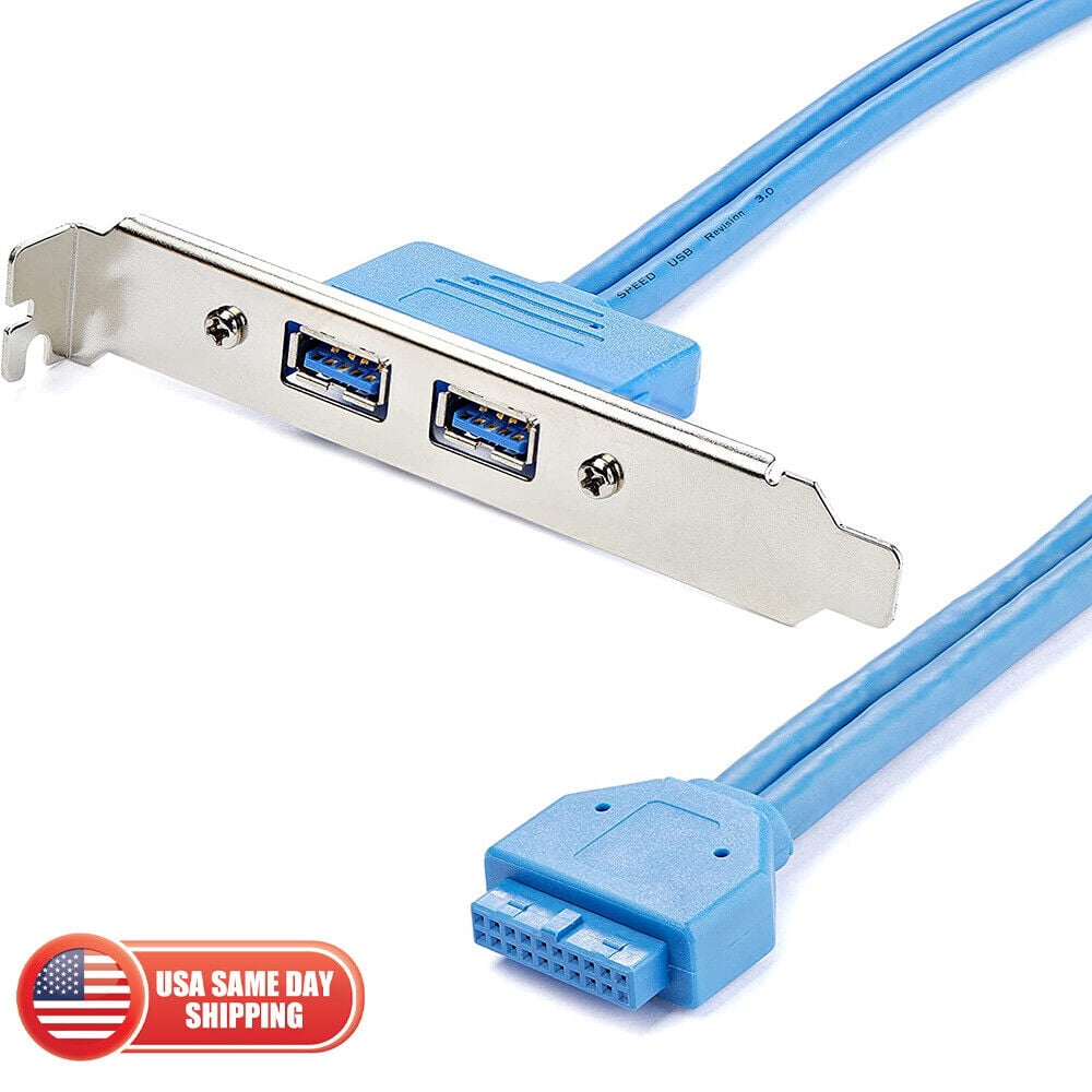 2 Ports USB 3.0 Back Panel To Motherboard 20pin Header Connector Cable ...