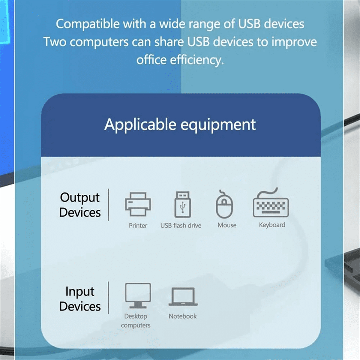 2 Ports USB2.0 Hub USB Switch Printer Sharer Two Computers Share A Usb ...