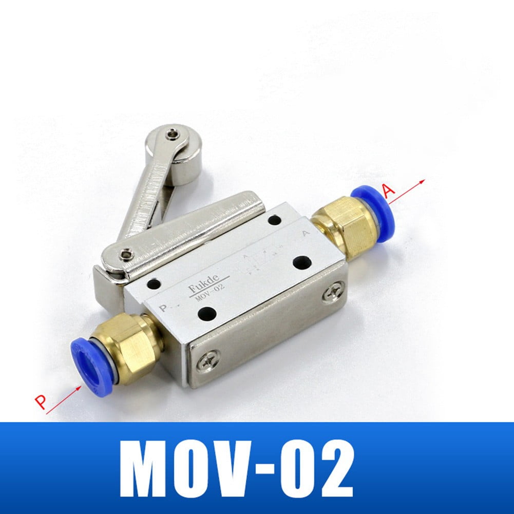 2 Position 2 Way 1/8in Roller Pneumatic Mechanical Valve N C On-Off ...