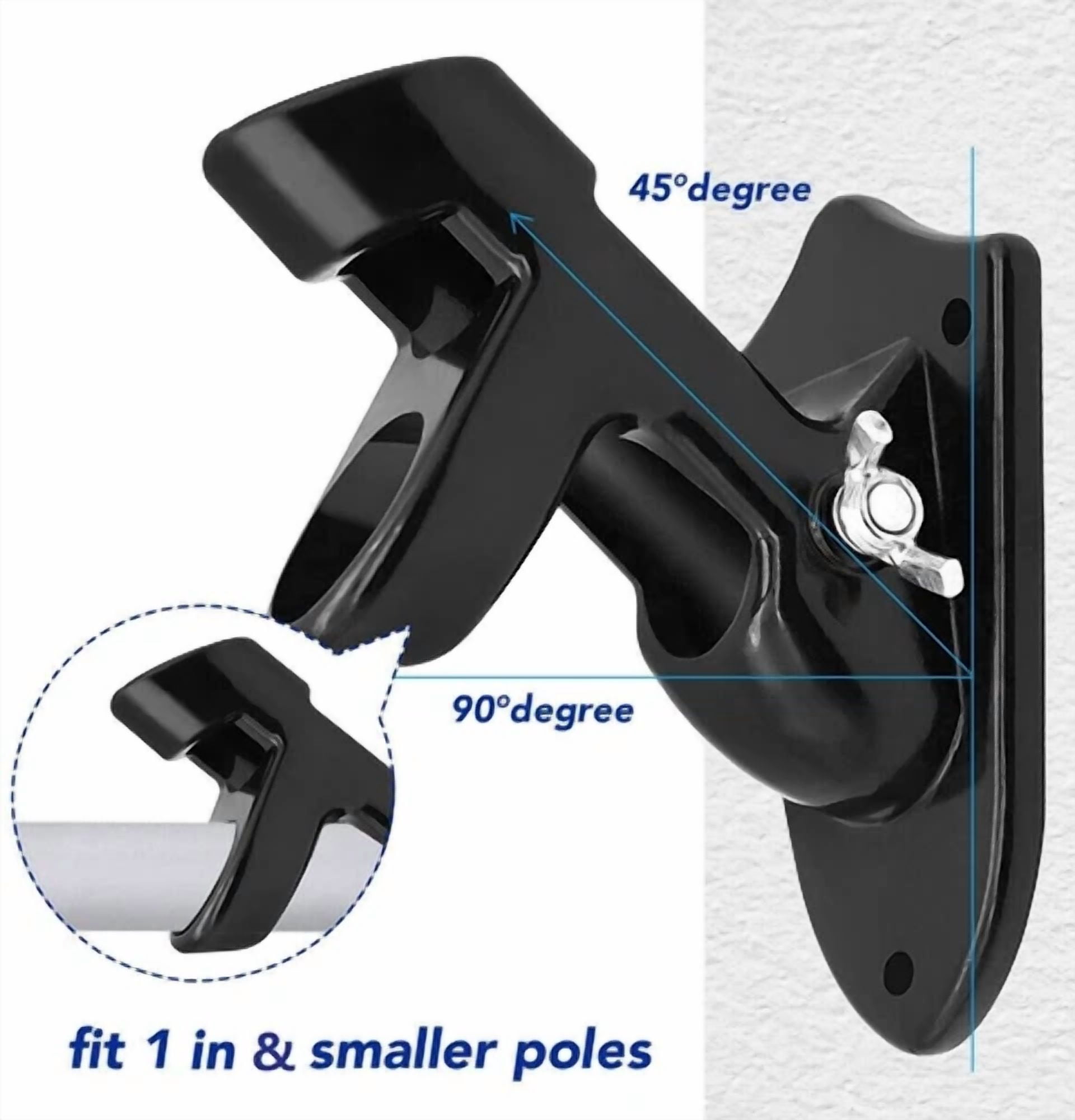 2-Position Flag Pole Bracket Cast Aluminum 1" Inch Diameter Mounting Holder - X1 - Walmart.com