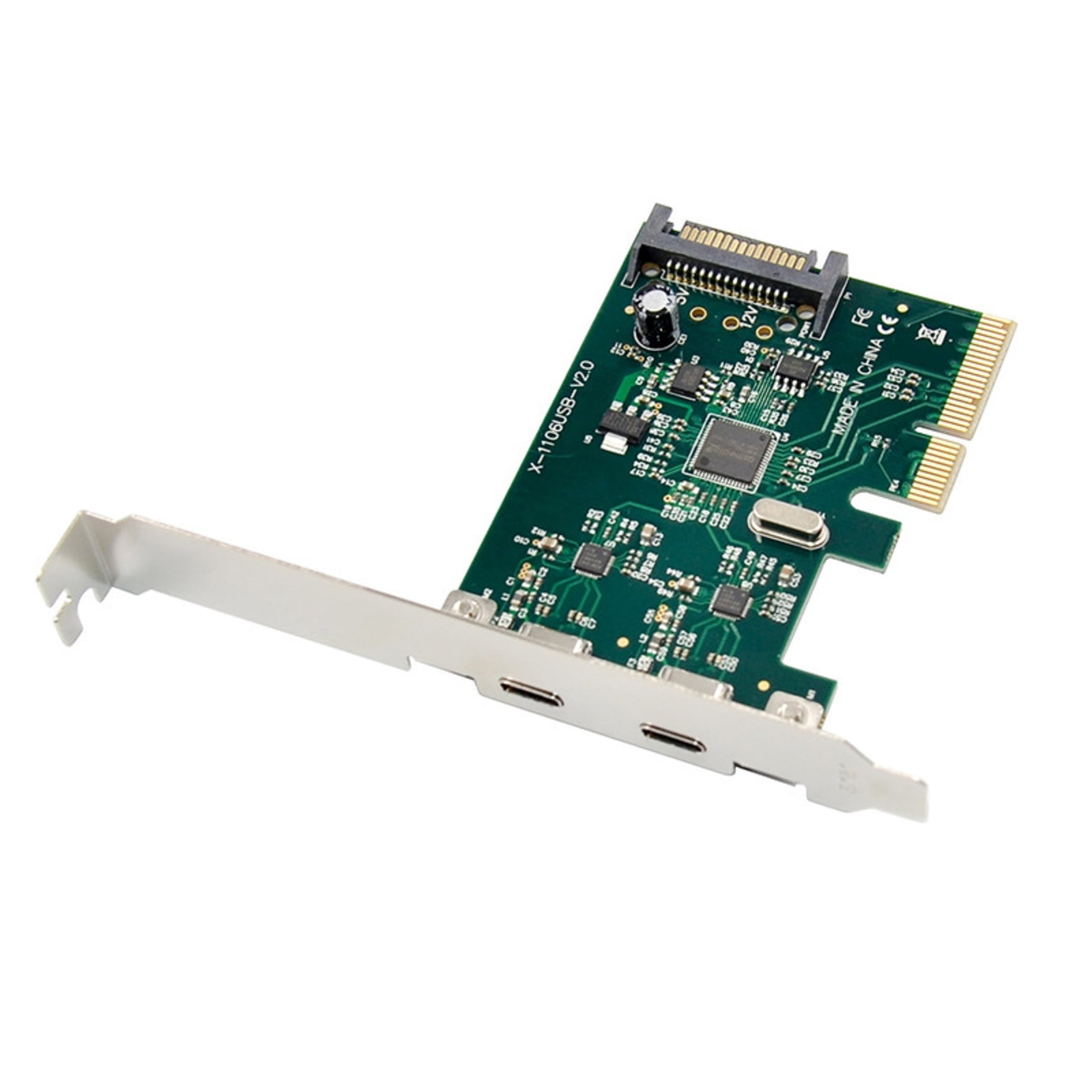 2 Pot USB-C PCIe Card, PCI-E 4x Express to USB 3.1 USB Type C Dual Port ...