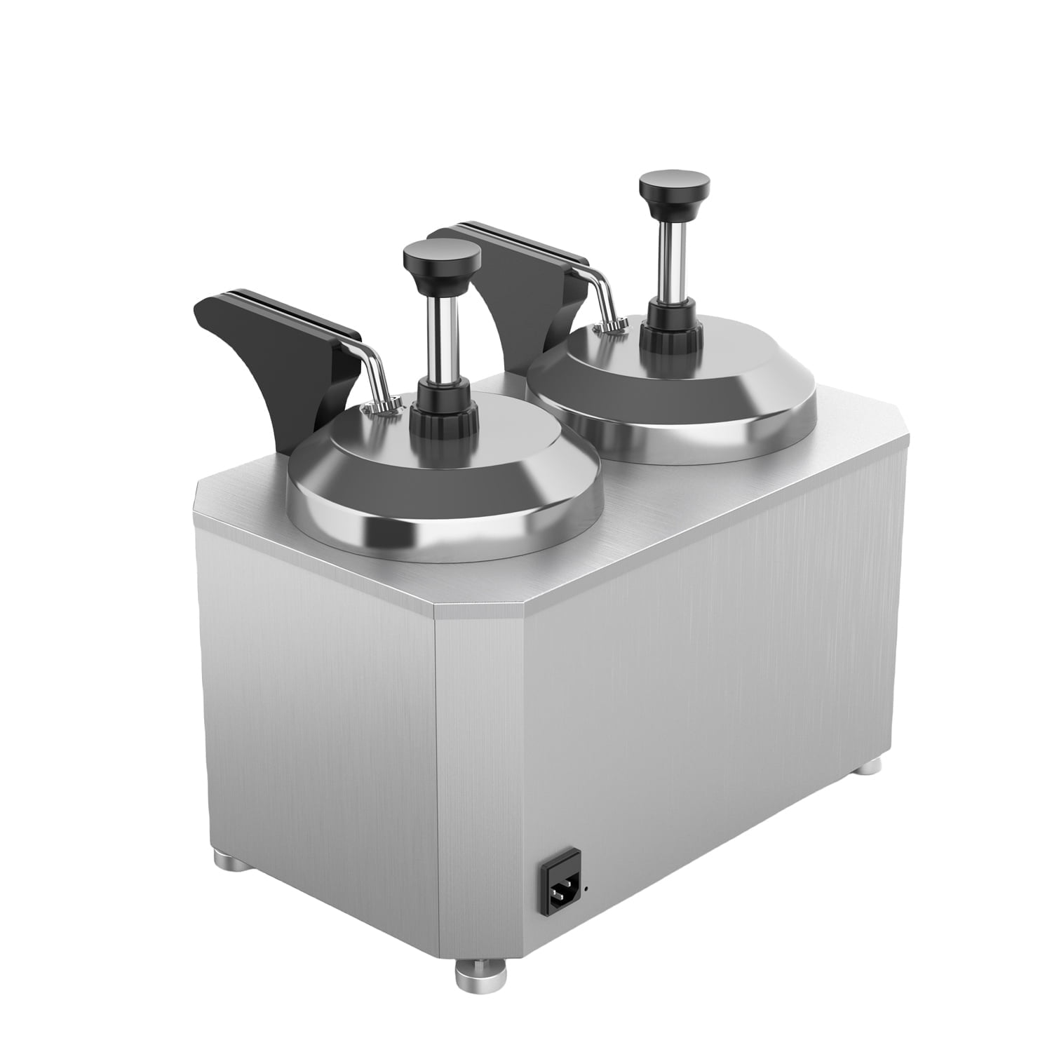 2 Pots Electric Sauce Warmer Pump-Type Jam Condiment Dispenser with ...