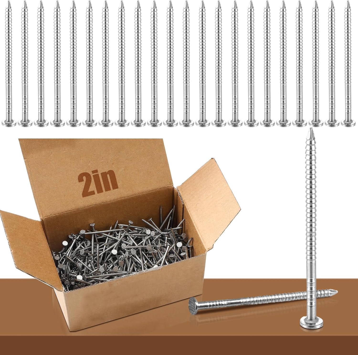 2 Pound Box Siding Nails Roofing Tile and Slating Rust Resistant 304 ...