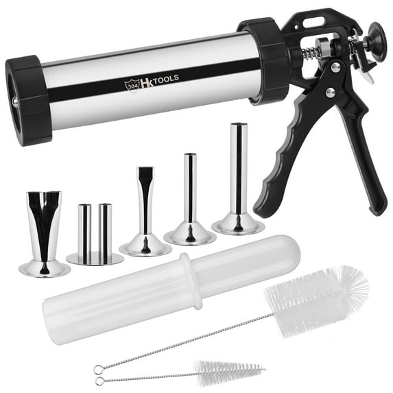 2 Pound Jerky Gun Kits Jerky Maker Gun Stainless Steel Sausage Stuffer ...