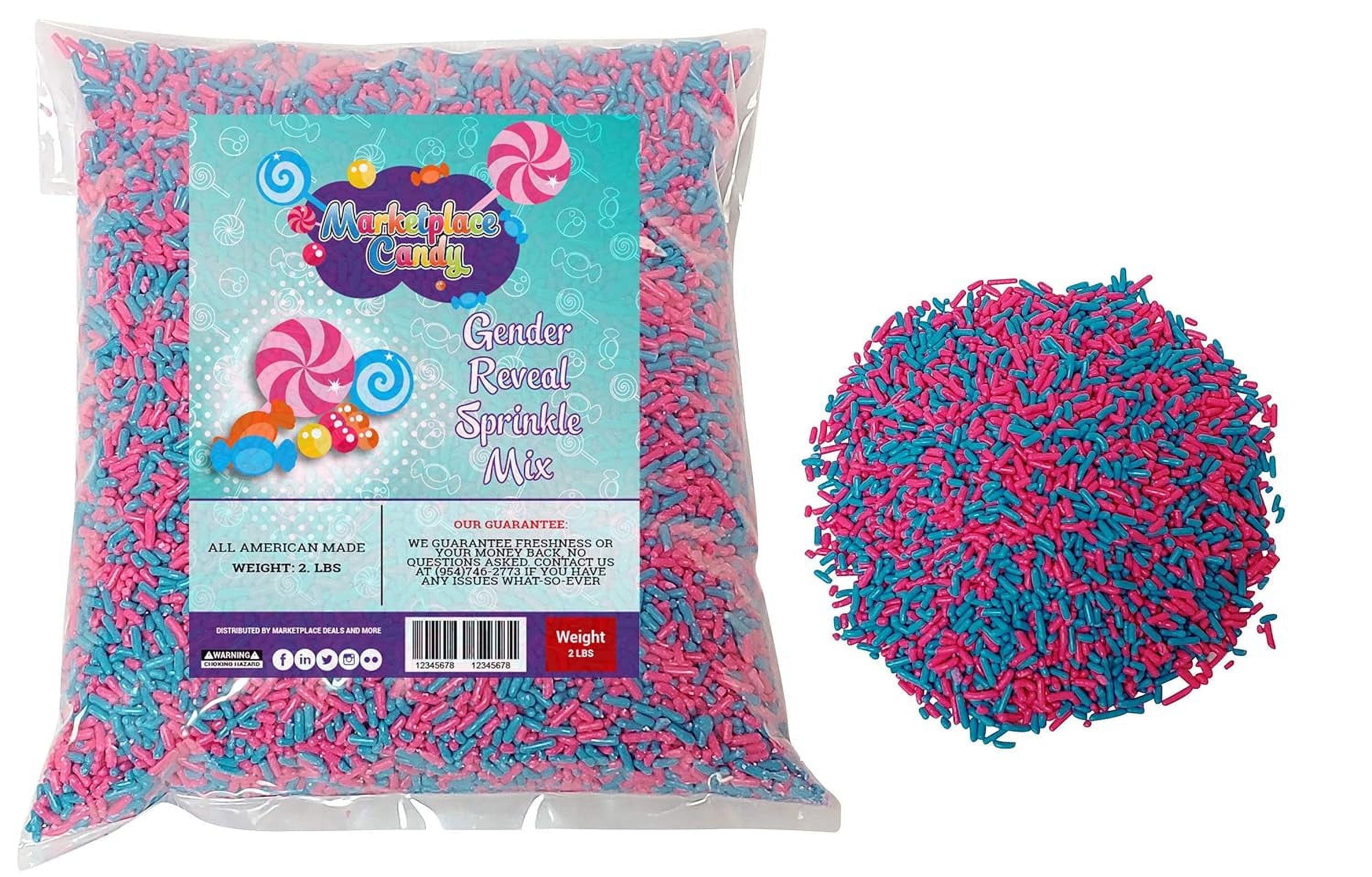 2 Pounds GENDER REVEAL Pink & Blue Sprinkles BULK Jimmies - Gender ...