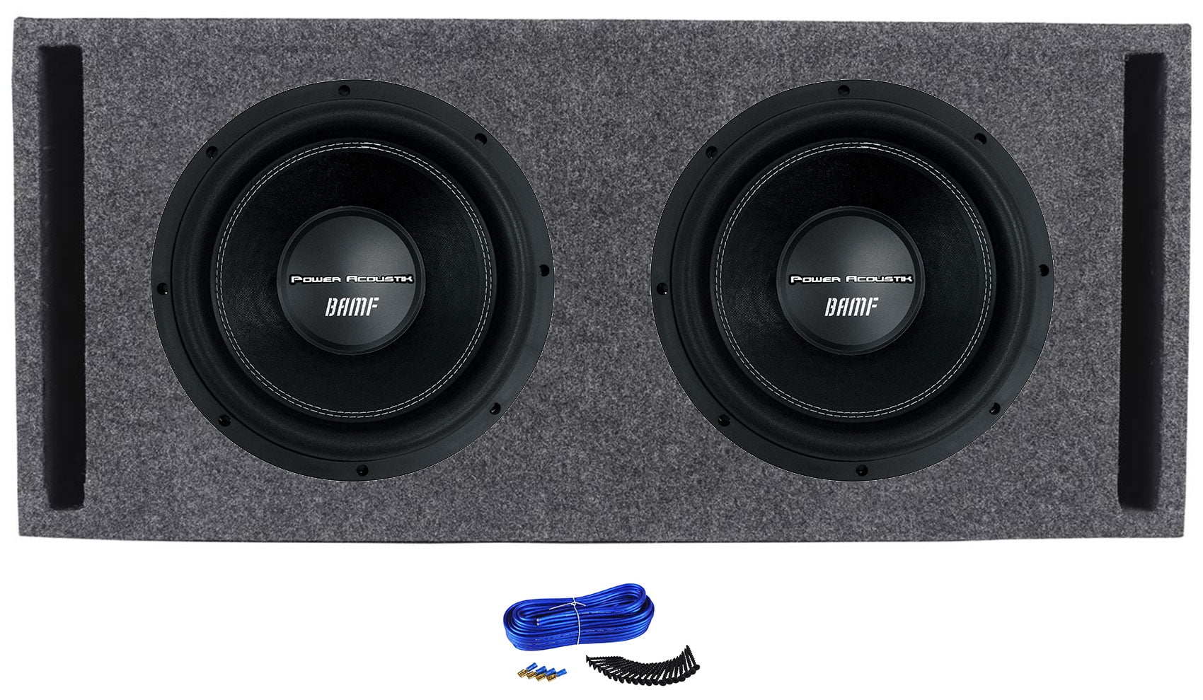 2) Power Acoustik BAMF-122 12" 3500w DVC Car Subwoofers+Vented Sub Box ...