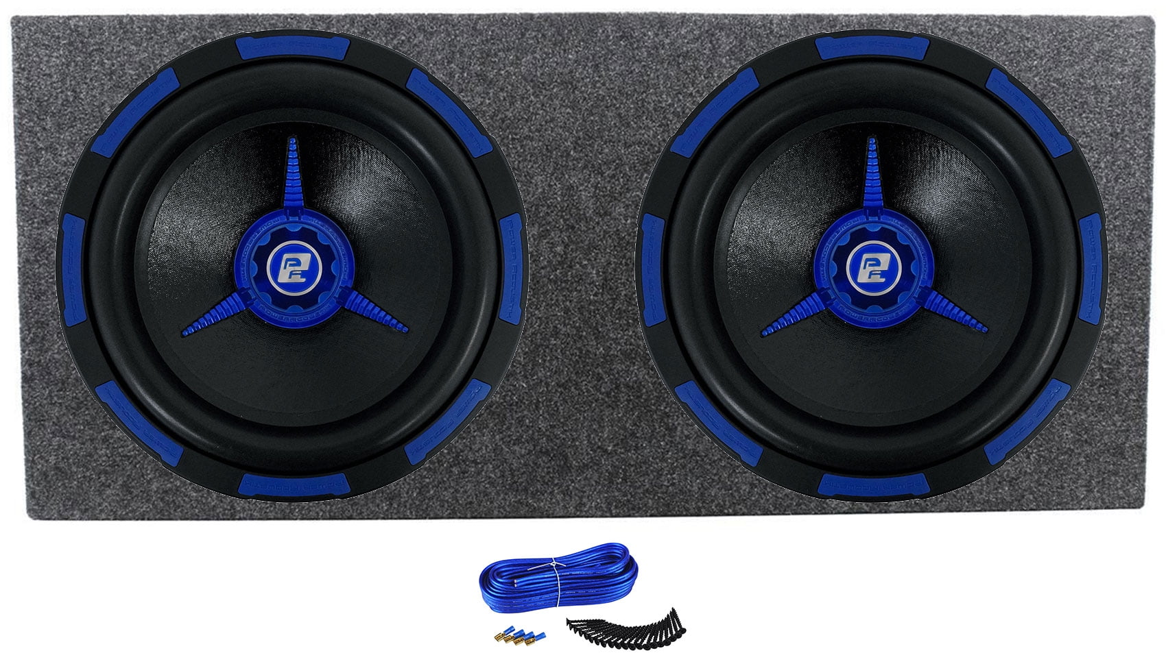 (2) Power Acoustik MOFO-124X 12" 2700w Car Subwoofers+Sealed Sub Box ...