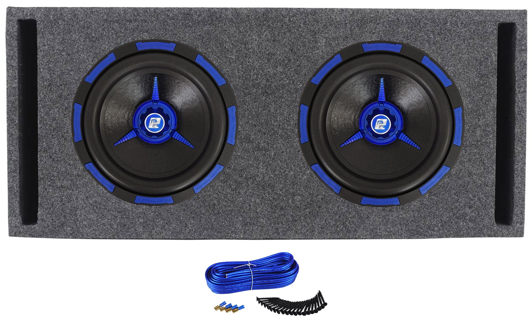 (2) Power Acoustik MOFOS-12D4 12" 2500w Car Subwoofers+Vented Sub Box ...