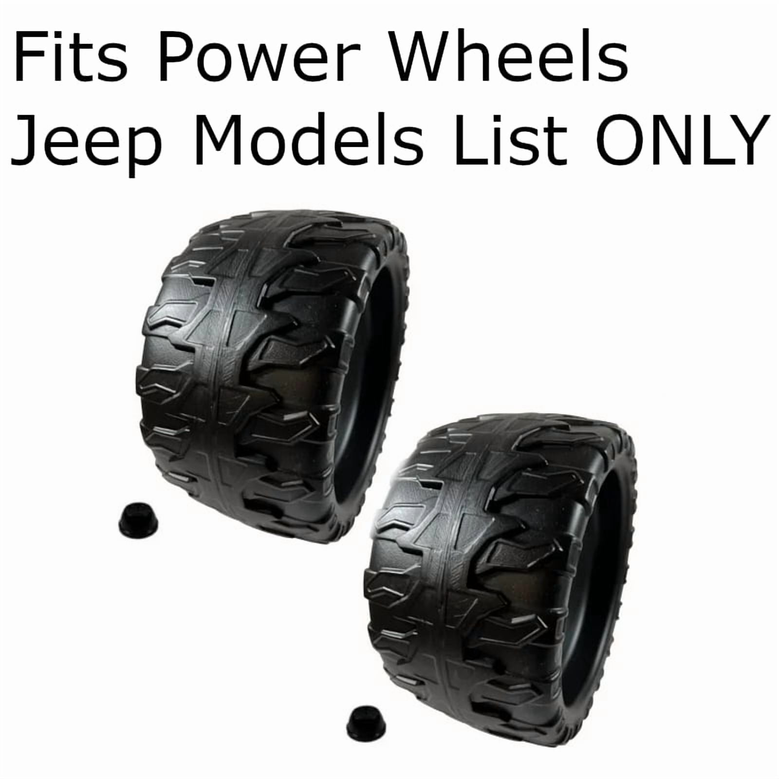 Power Wheels Jeep Wheels BCK85-2659, 2 Tires with 2 Retainer Caps, OEM ...