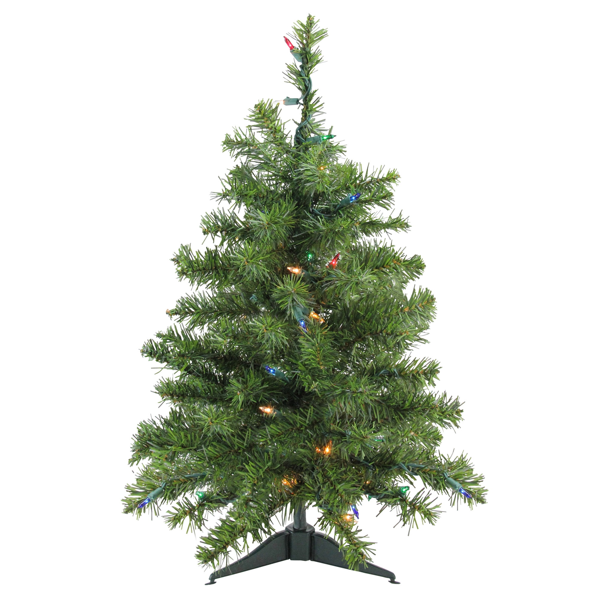 2' Pre-Lit Canadian Pine Artificial Christmas Tree - Multi Lights ...
