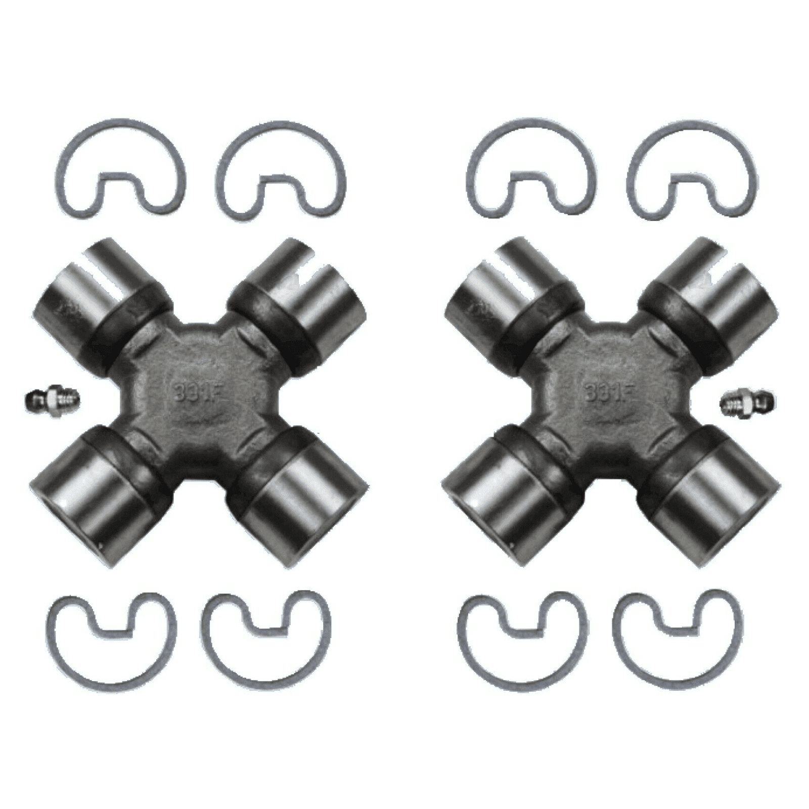 2 Premium Driveshaft Universal Joint Front Center Rear Moog GREASABLE ...