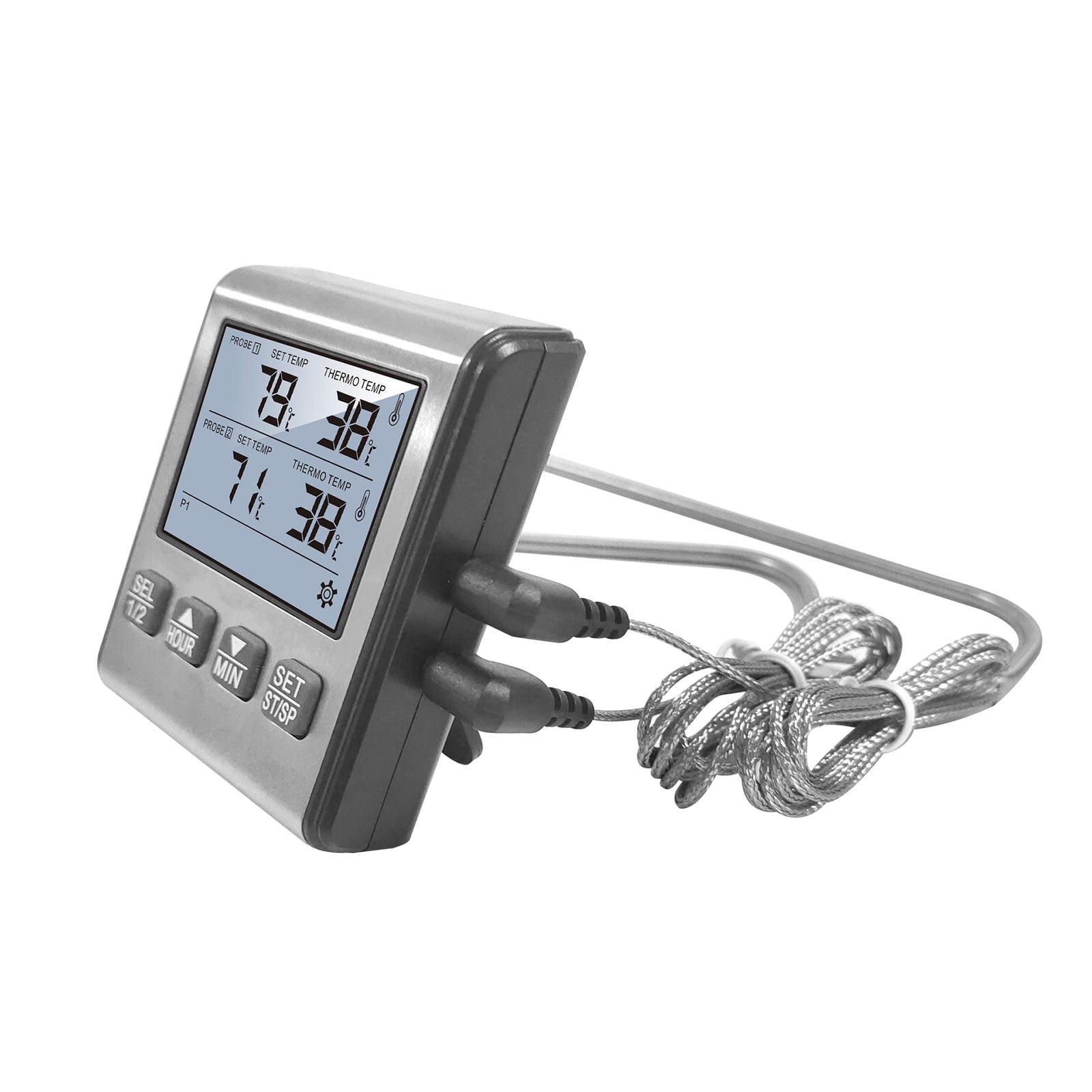 2 Probe Cooking Thermometers Timer with Alarm for Smoker and Oven ...