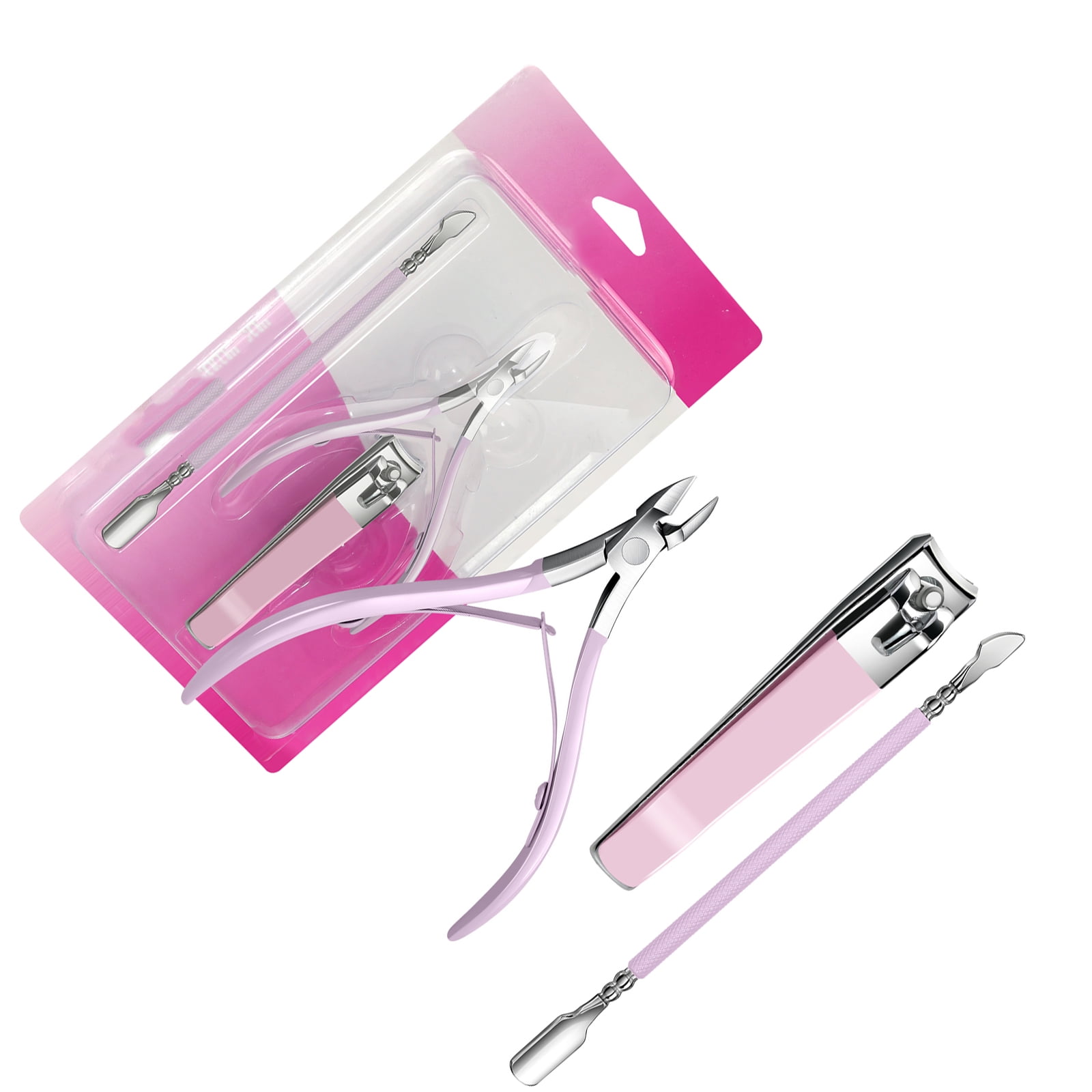 2. Professional 3-Piece Stainless Cuticle Trimmer Set, Edges, Ergonomic ...