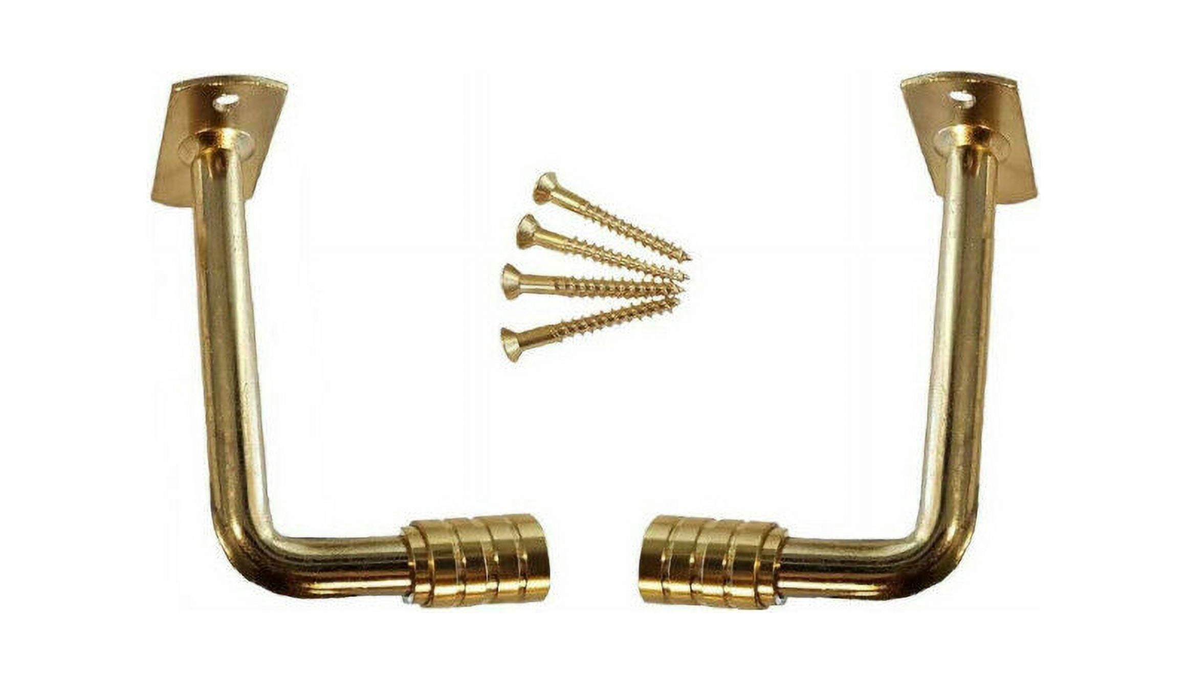 2" Projection OUTSIDE MOUNT Brass EXTENSION BRACKETS for 3/8" Rodding ...