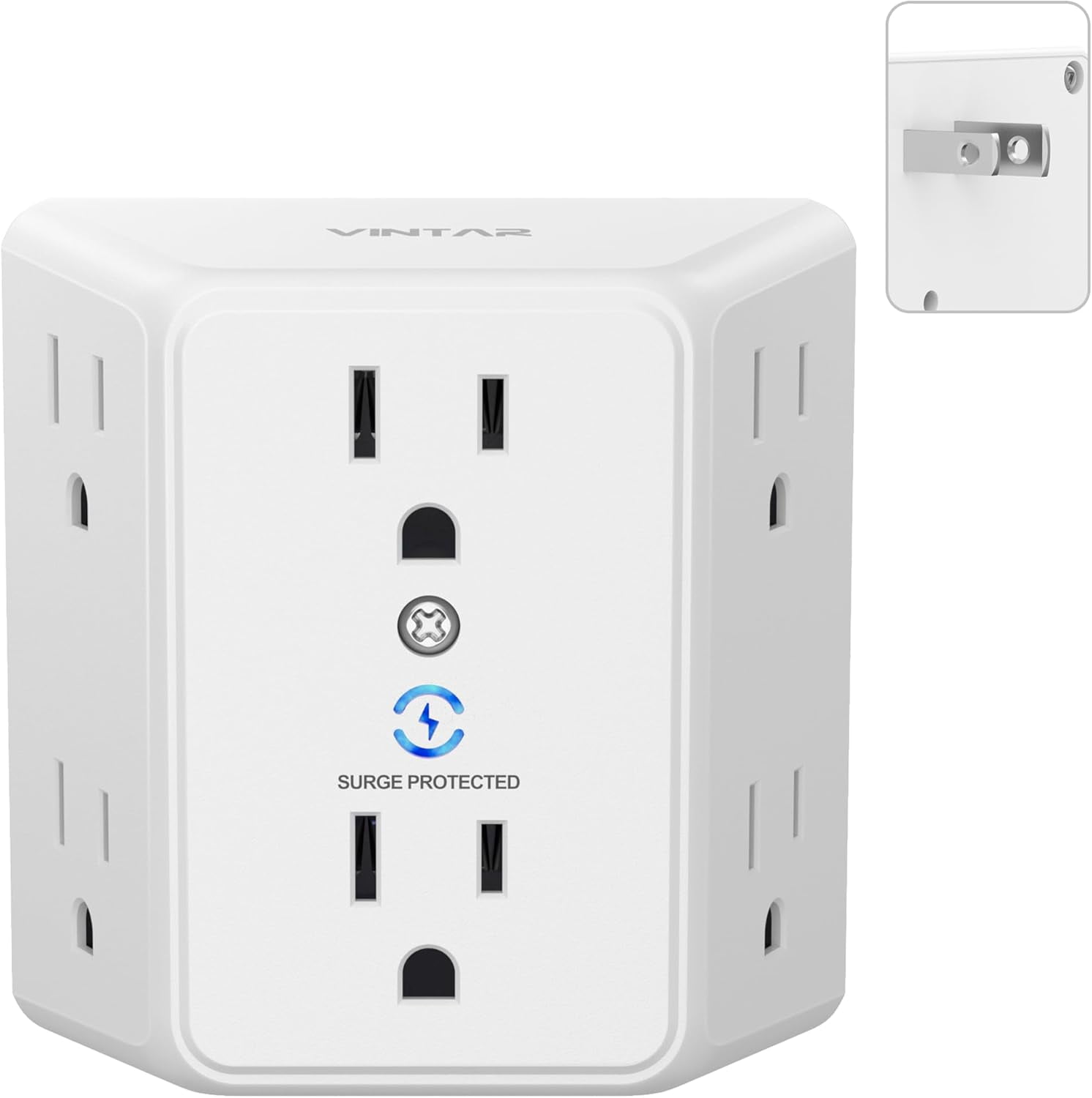 2 Prong to 3 Prong Outlet Adapter, 3 Sided 6 Outlet Widely Spaced ...