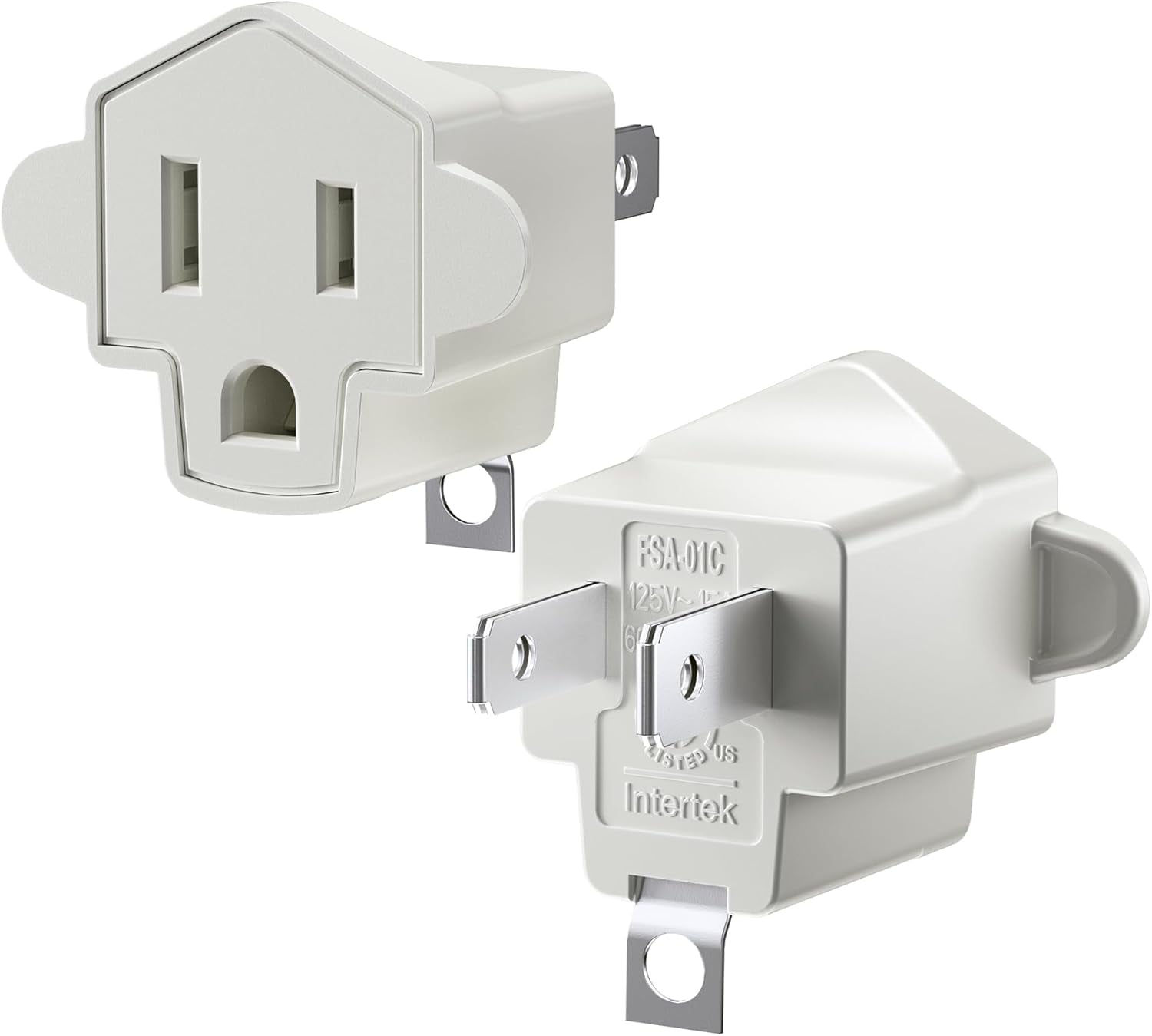 2 Prong to 3 Prong Outlet Adapter,ETL Listed 3-2 Prong Adapter, Fire ...