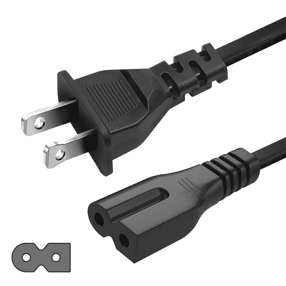 LORDTRONICS 2 Prong AC Polarized Power Cord Cable 5ft, Compatibility ...