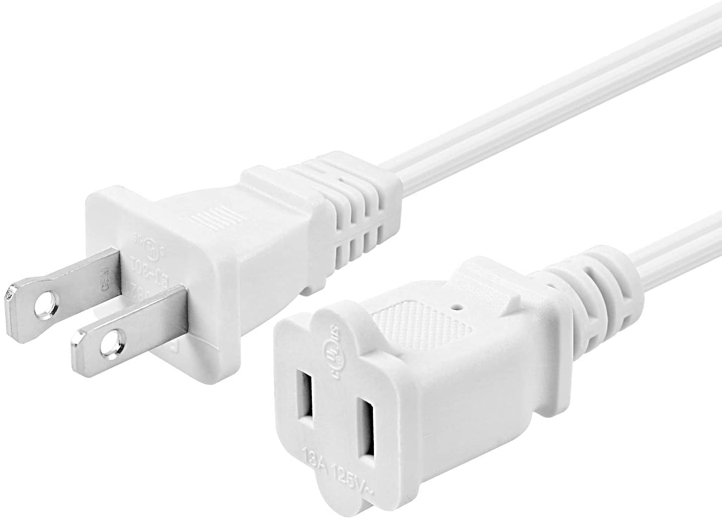 2 Prong Extension Cord US AC 2-Prong Male and Female Power Cable SPT2 ...