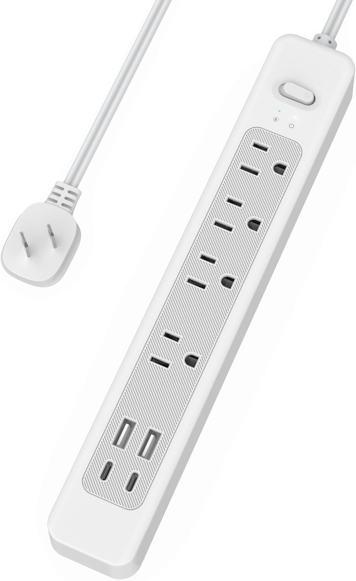 2 Prong Power Strip, 2 Prong to 3 Prong Outlet , 6ft Extension Cord ...