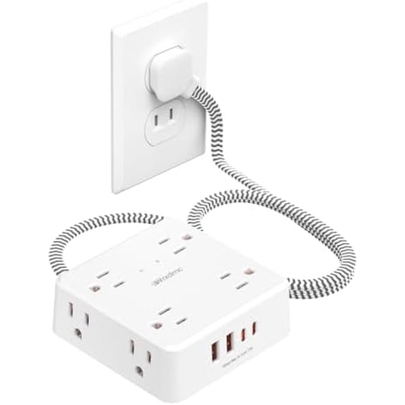 2 Prong Power Strip, 2 Prong to 3 Prong Outlet Adapter, 1400J Two Prong ...