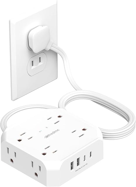 2 Prong Power Strip WRXDMC 2 Prong to 3 Prong Outlet Adapter 1400J Two ...