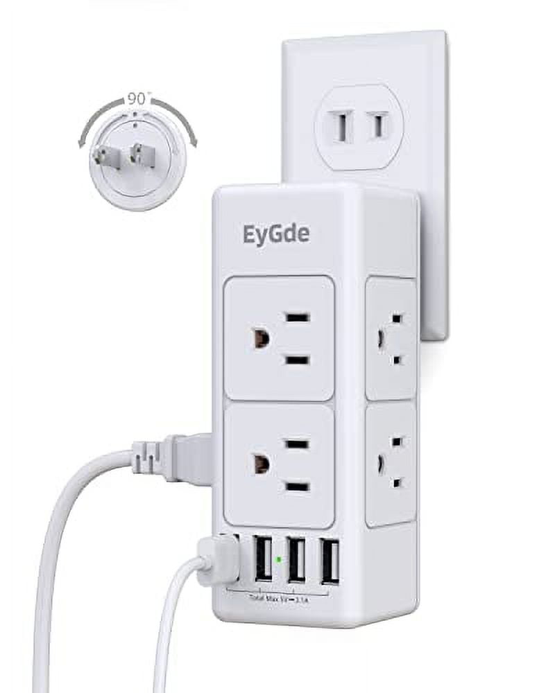 2 Prong Power Strip With Rotating Plug, Multi Plug Outlet Extender ...