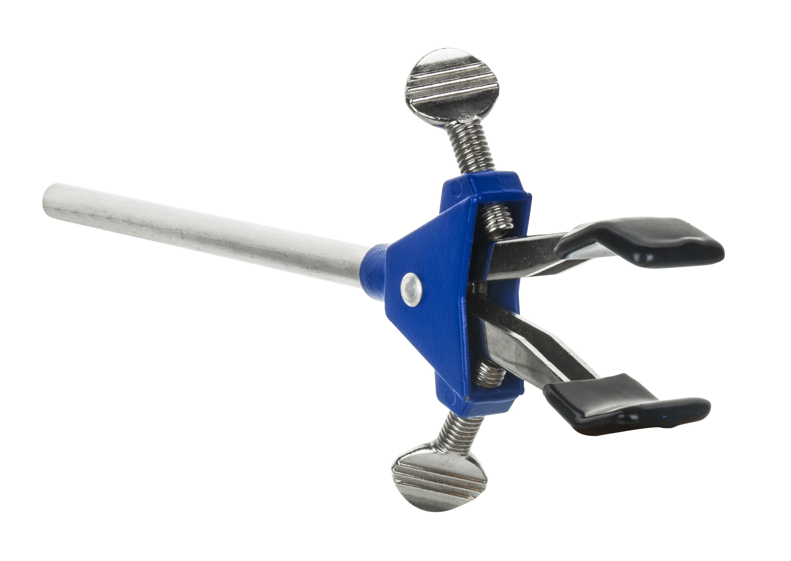 2 Prong, Vinyl Coated, Spring Loaded Clamp on Stainless Steel Rod - 2. ...