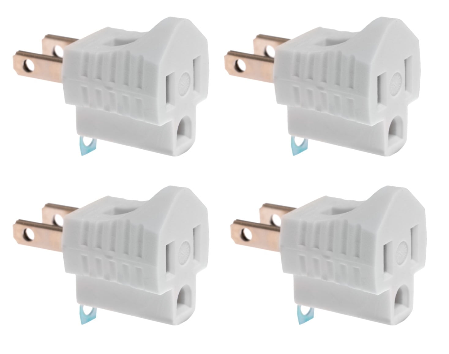 3 Prong Grounded Outlet Converter Adapter with Polarized Plug - White ...