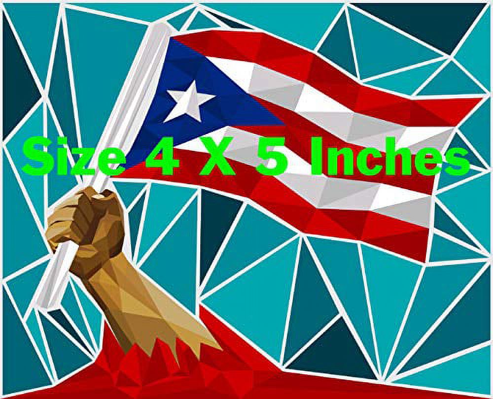 2 Puerto Rico Flag Sticker, Vinyl Decal, Puerto Rican Strong Hand ...