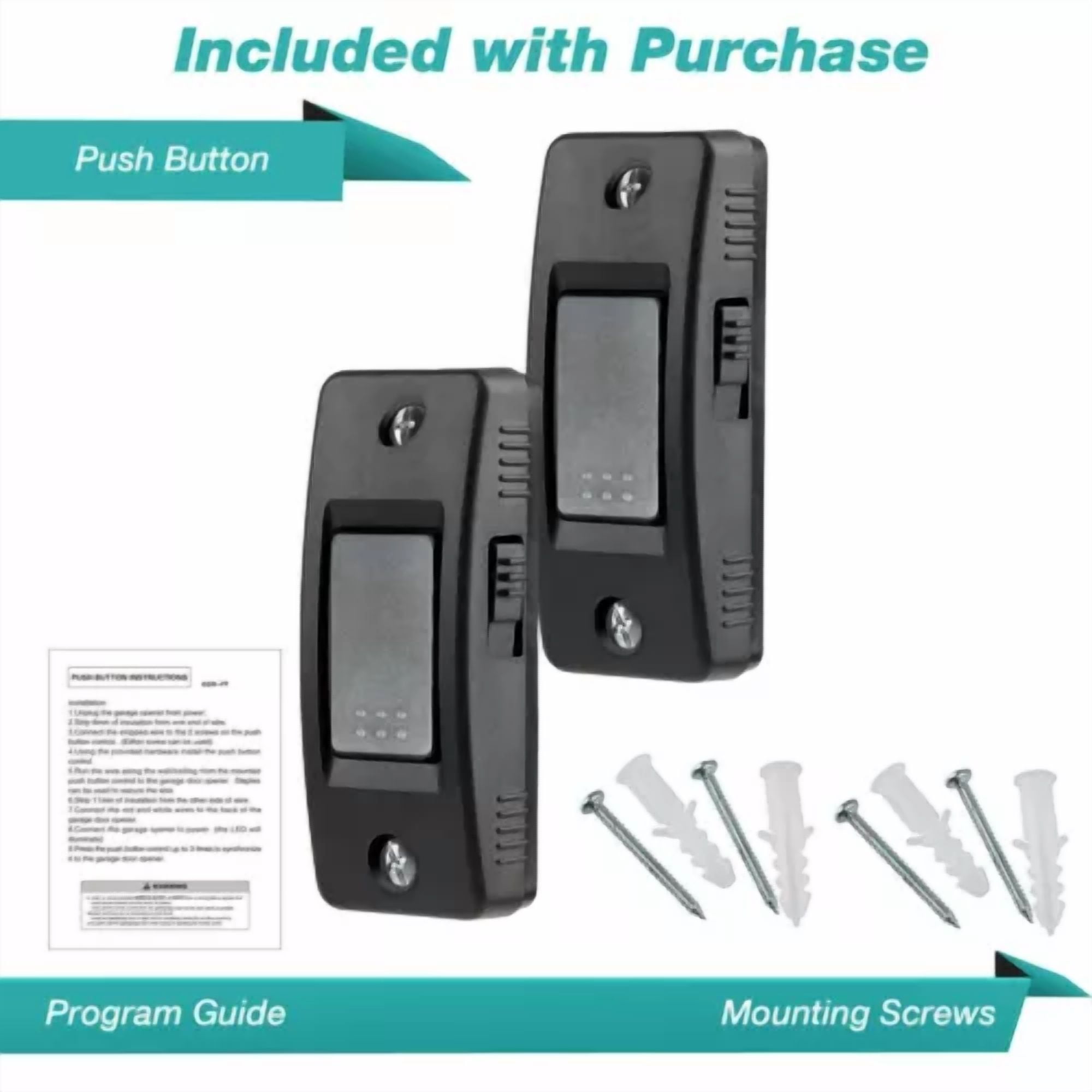 2 Push Button Garage Door Opener For Liftmaster 883Lm Security+ 2.0 Yellow Learn - Walmart.com