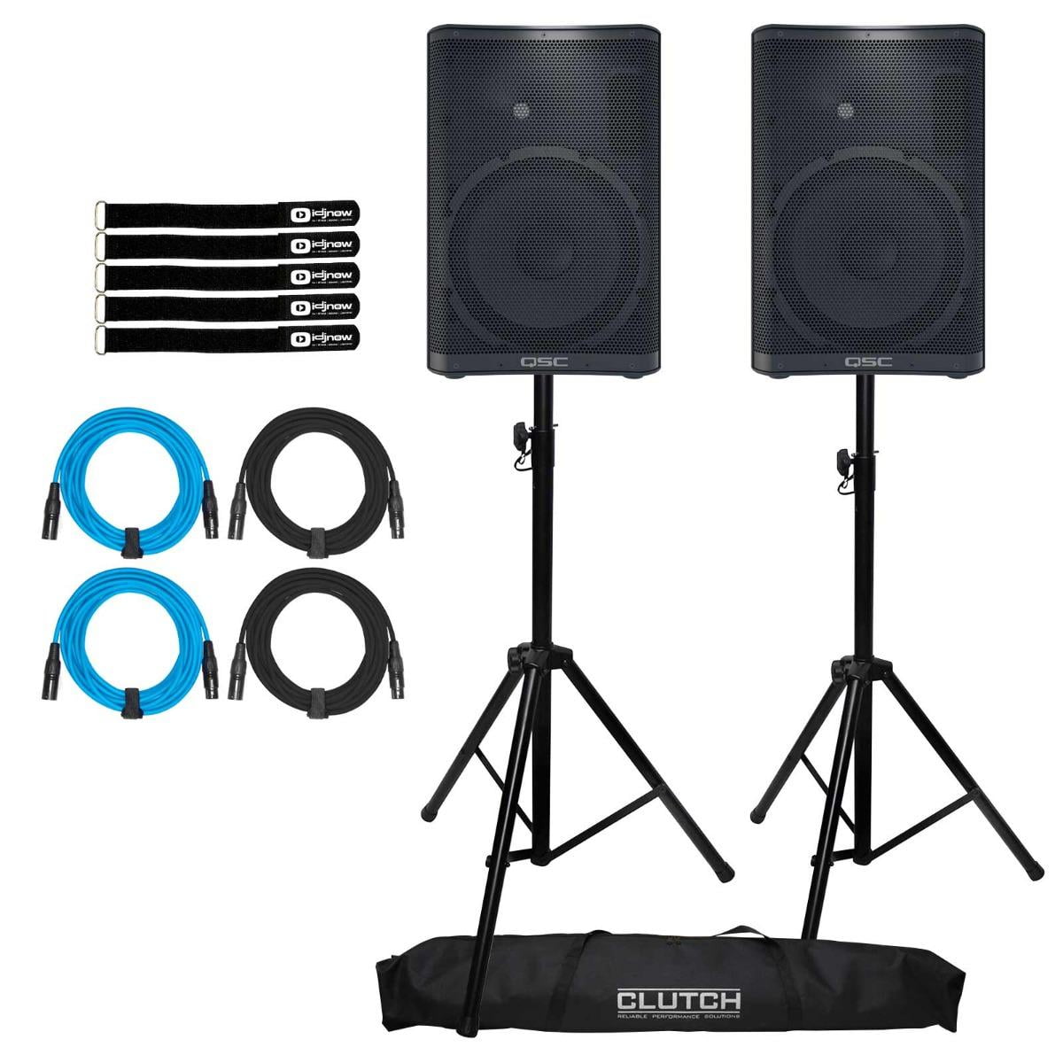 (2) QSC CP12 CP Series 1000 Watt Compact 12" Powered Loudspeakers with ...