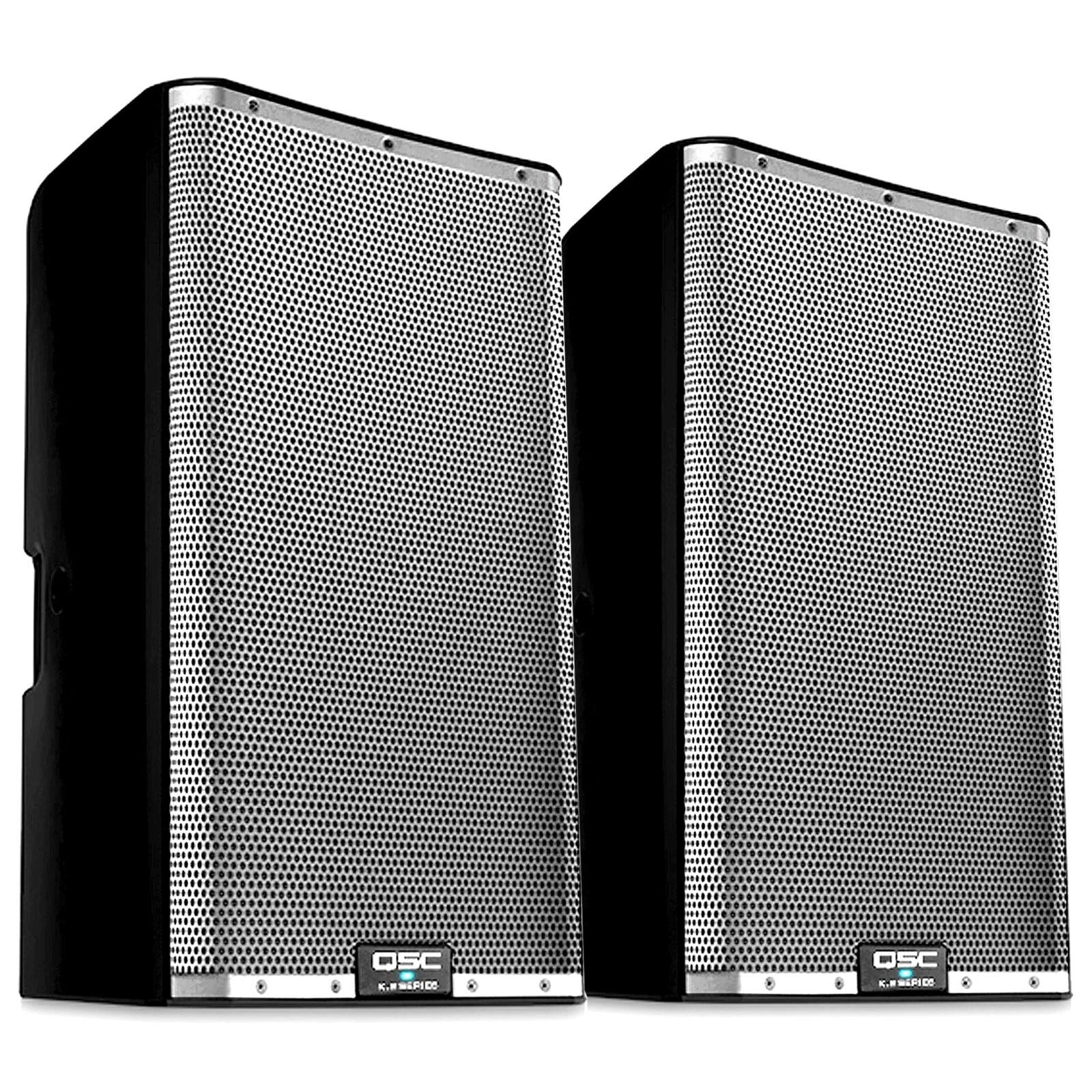 (2) QSC K12.2 K2 Series Two-Way 12" Powered Loudspeakers with Chrome ...