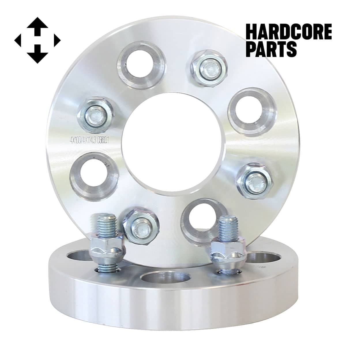 2 QTY Wheel Spacers 1" fits all 4x100 bolt patterns with 12x1.5 threads ...