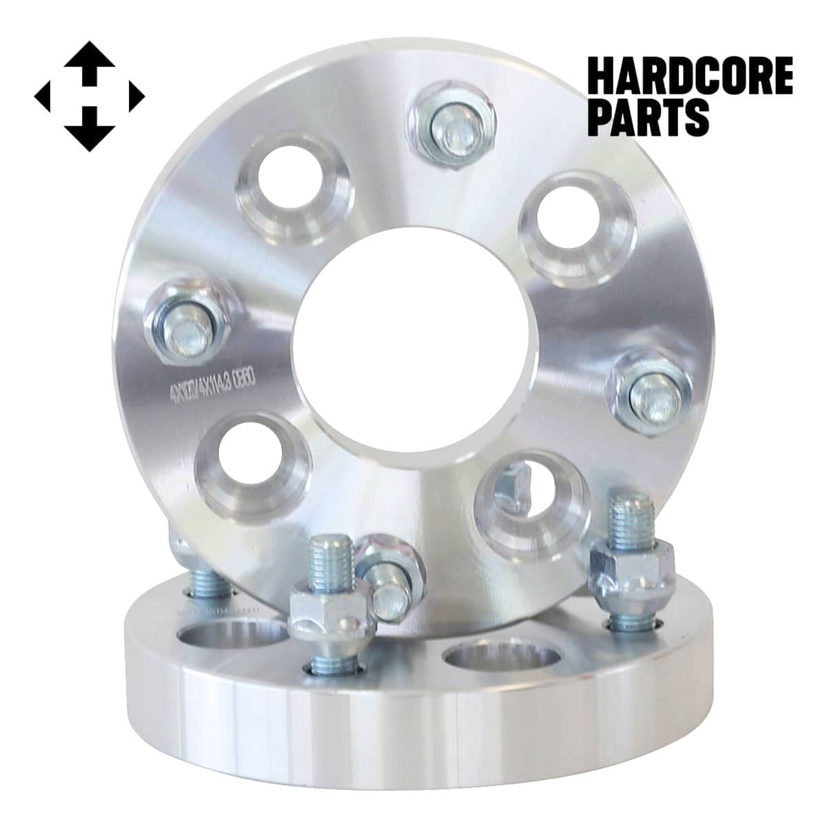 2 QTY Wheel Spacers Adapters 1" fits all 4x100 to 4x114.3 bolt patterns ...