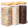 2 Qt-3Pcs Rectangle Glass Food Storage Containers Set, Pantry ...
