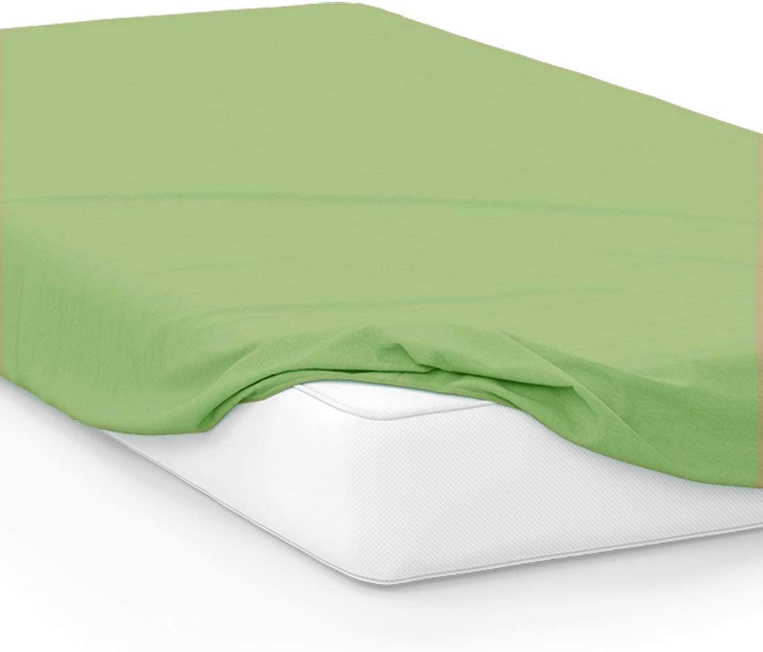 2 Qty Cot Fitted Sheet Only - 400 TC Cot Bed Fitted Sheet - 28" x 75" Sage 100% Egyptian Cotton ...