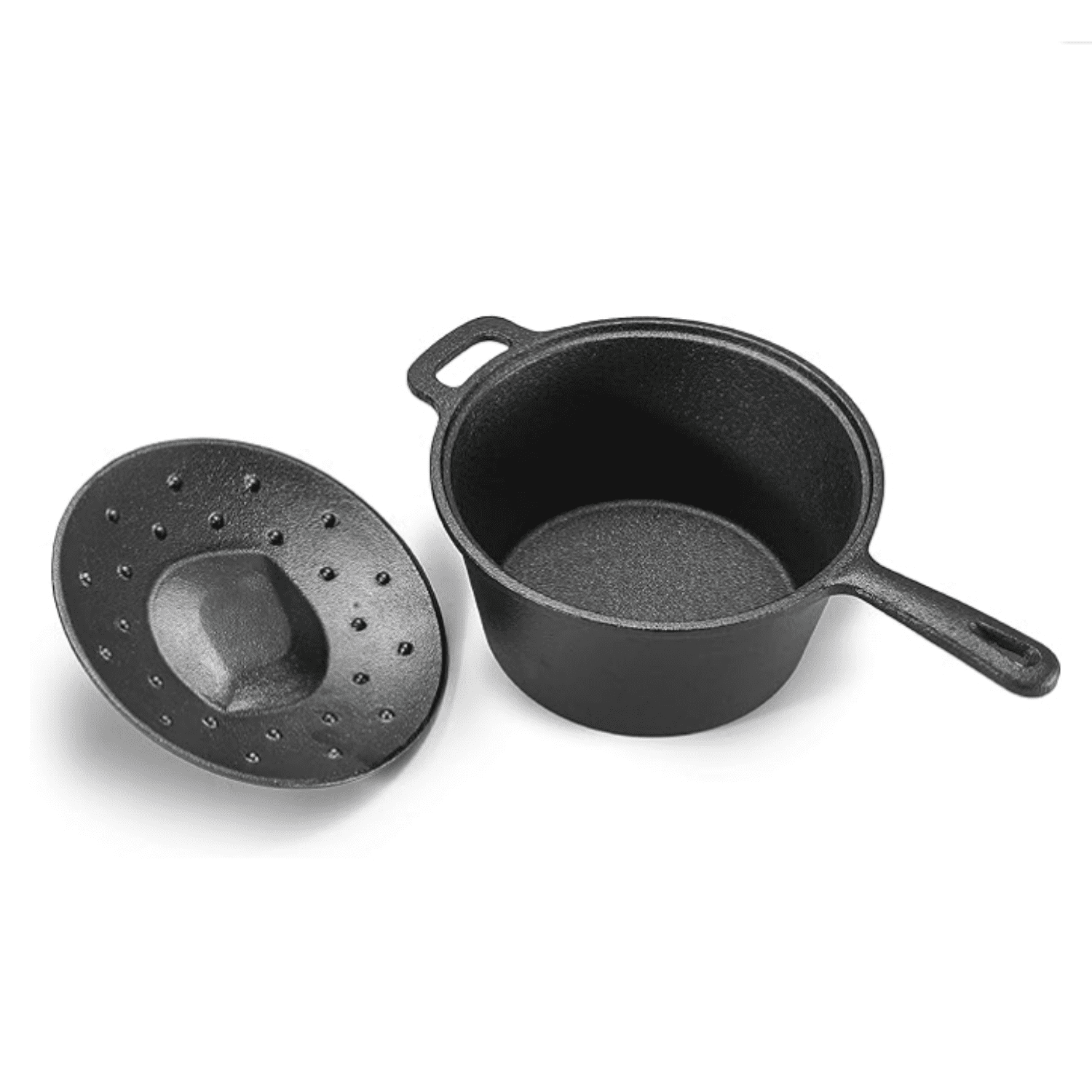2 Quart Cast Iron Saucepan, Dutch Oven Cast Iron Saucepan with Lid and ...