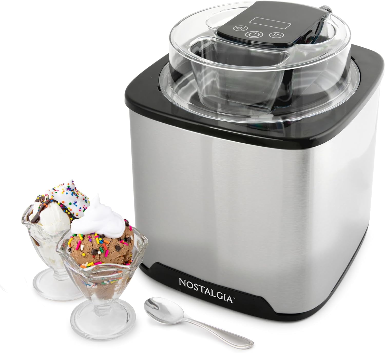 2-Quart Digital Electric Ice Cream for Homemade Ice-Cream, No Salt or ...