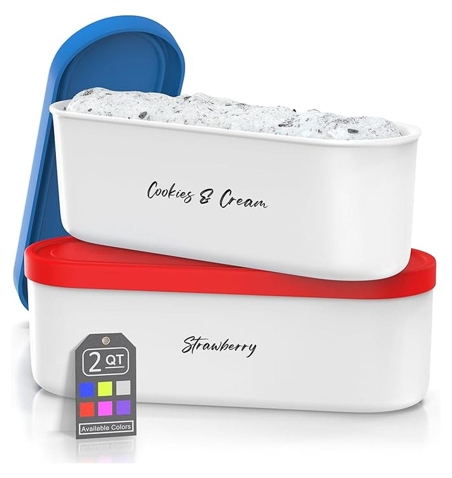 2 Quart Freezer Containers - Set of 2 - Reusable Food Storage for Ice ...